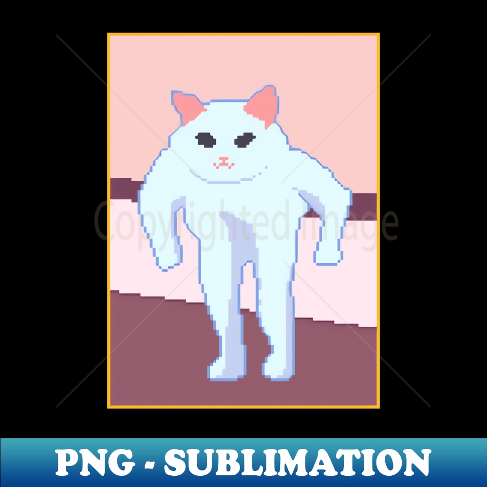 Funny Cat Meme Pixel Art - Premium PNG Sublimation File | Inspire Uplift