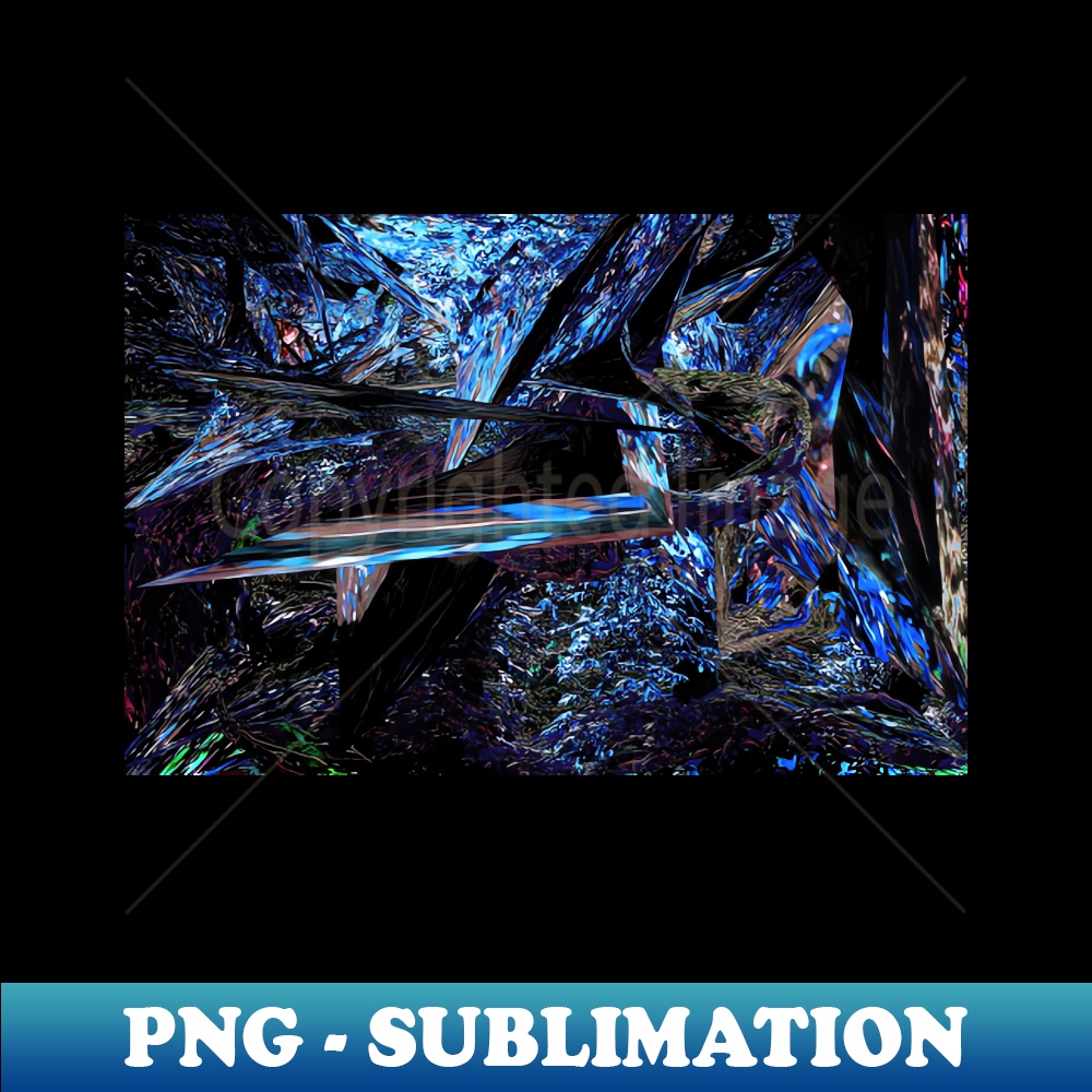 Blue Rock Crystal Burst - Modern Sublimation PNG File | Inspire Uplift