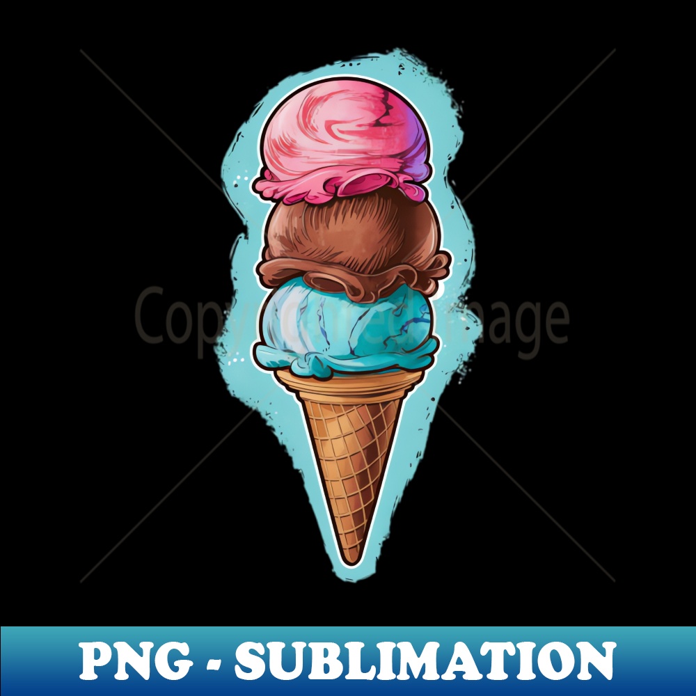Three-layer ice cream cone with many delicious flavors 1 - I | Inspire ...