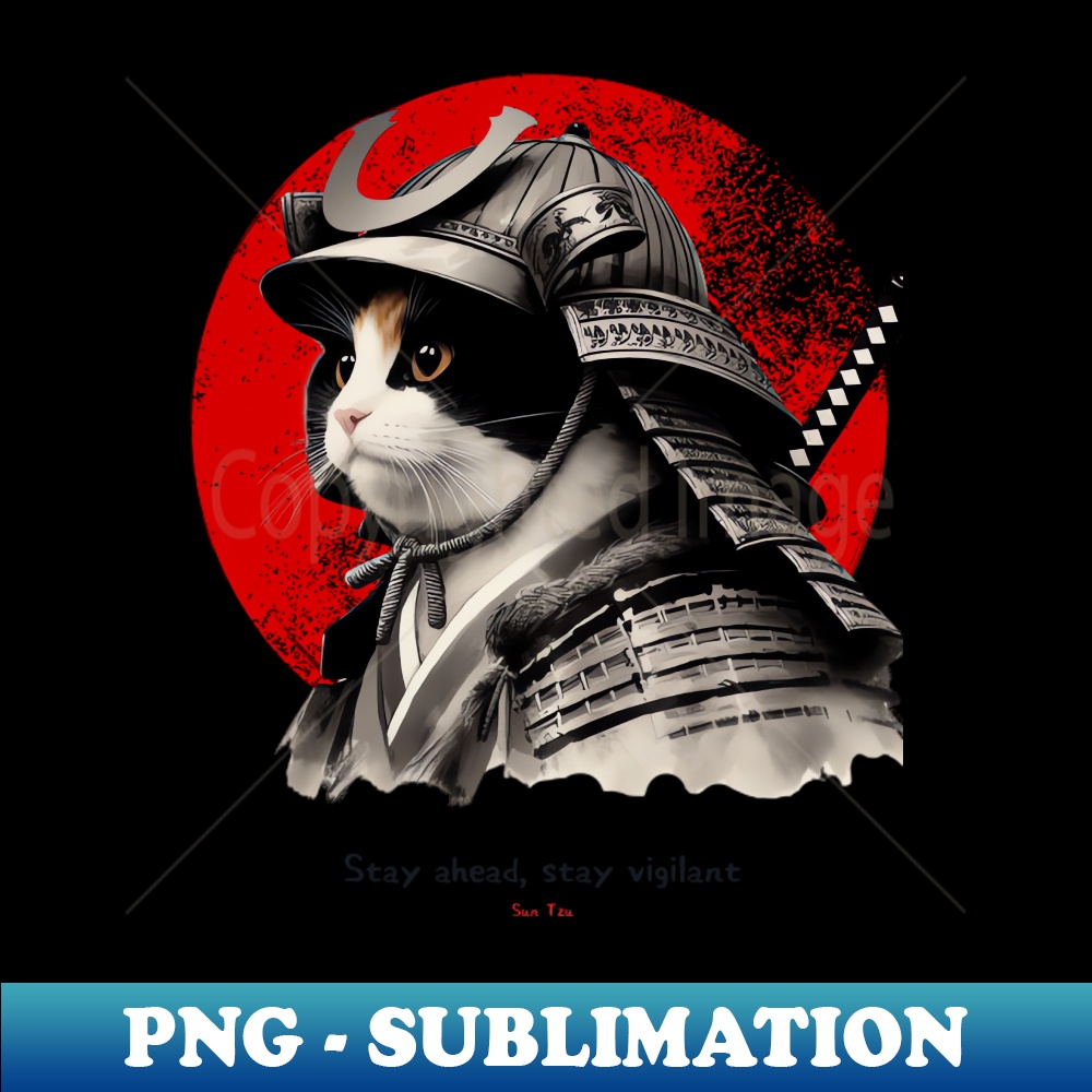 Samurai Warrior Cat Design with Sun Tzu Wisdom - PNG Transpa | Inspire ...