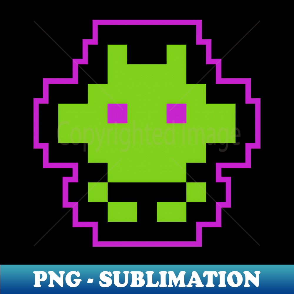Green Cute Alien Gaming 8 Bit - Decorative Sublimation PNG F | Inspire ...