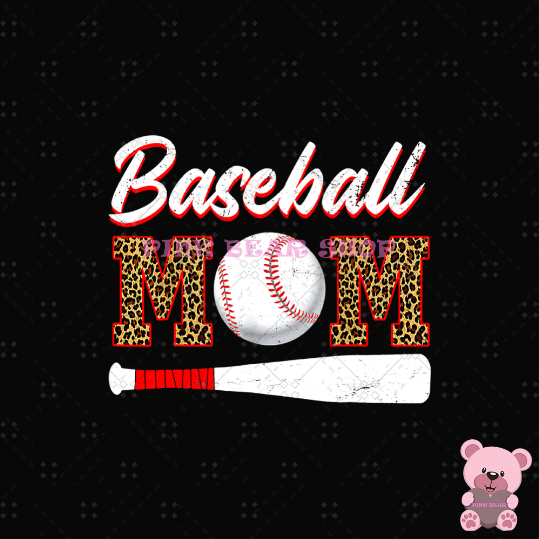 Baseball Mom Leopard Softball Bat Clipart PNG, Sport Png, Ga | Inspire ...