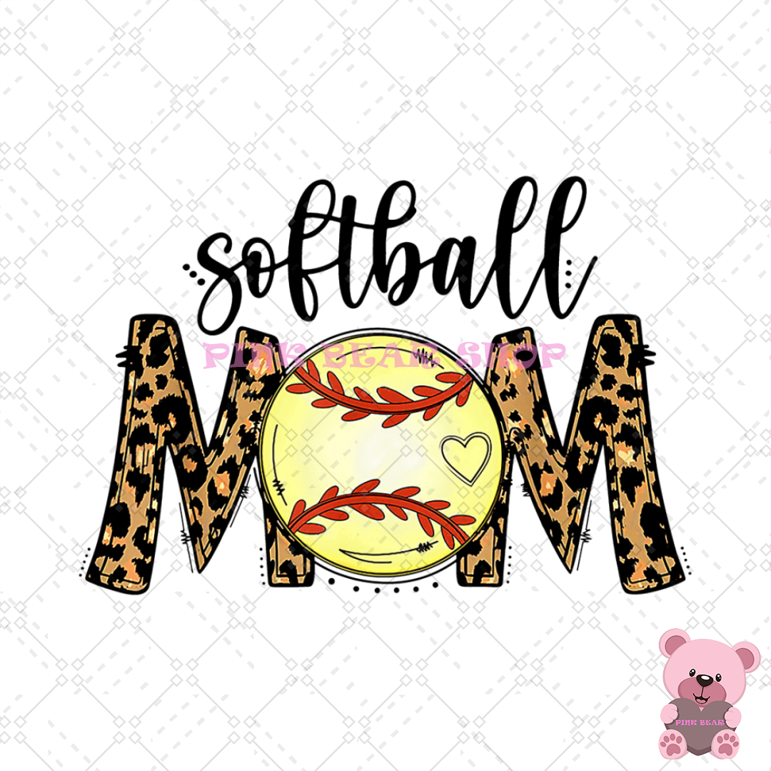 Softball Mom Leopard Print Heart Baseball PNG, Mothers Day P | Inspire ...