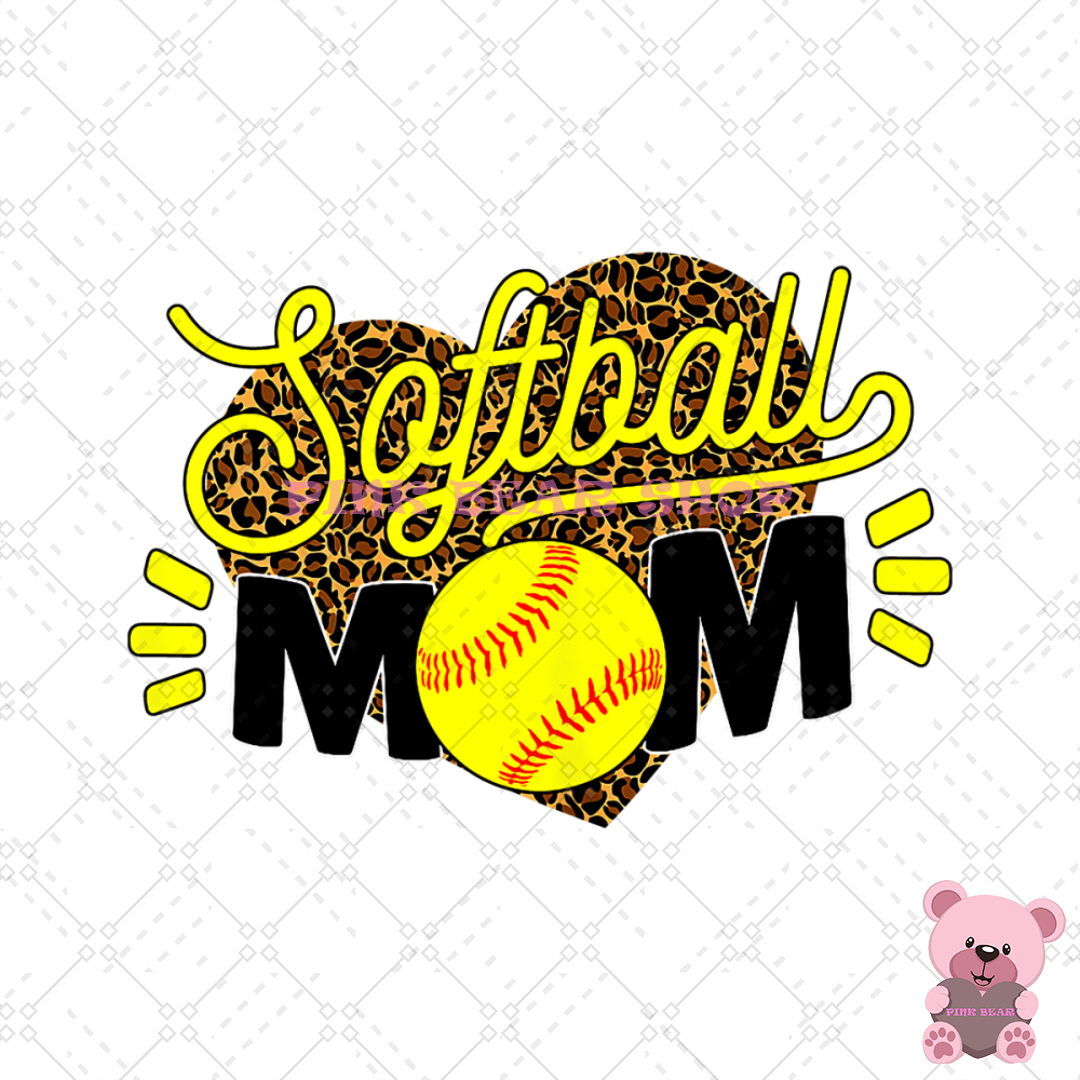 Softball Mom Leopard Heard Sport Baseball Mom PNG, Mothers D | Inspire ...