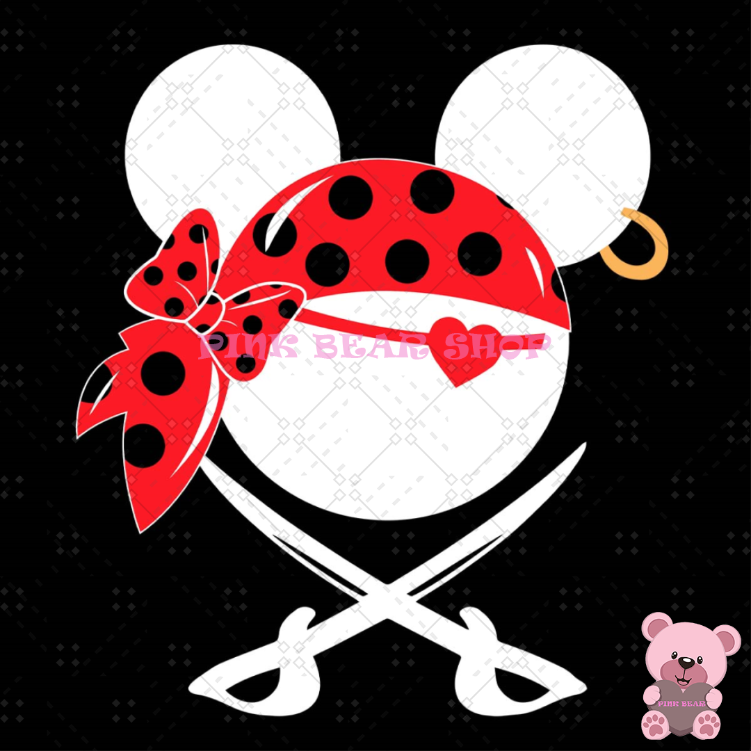 Minnie Mouse Pirate Head SVG, Disney Svg ,Disney Mickey SVG | Inspire ...
