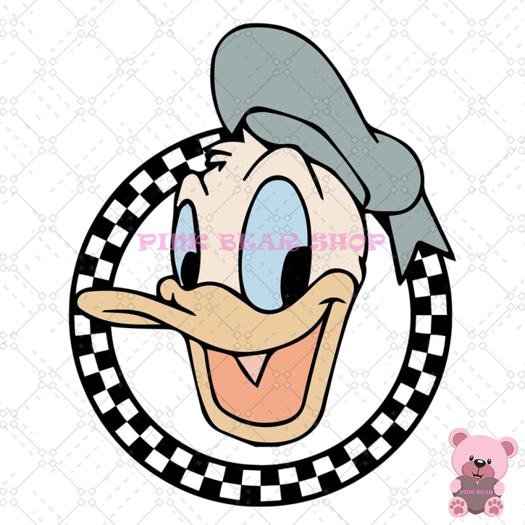 Donald Duck Checkered Face SVG, Disney Svg, Disney Mickey SV - Inspire ...