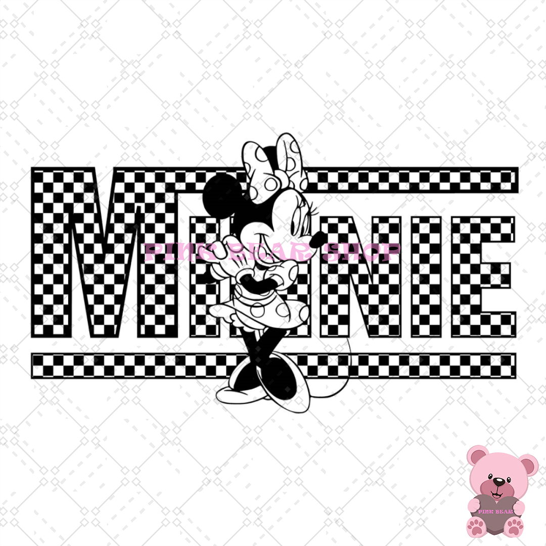 Checkered Vintage Minnie Mouse SVG, Disney Svg, Disney Micke | Inspire ...