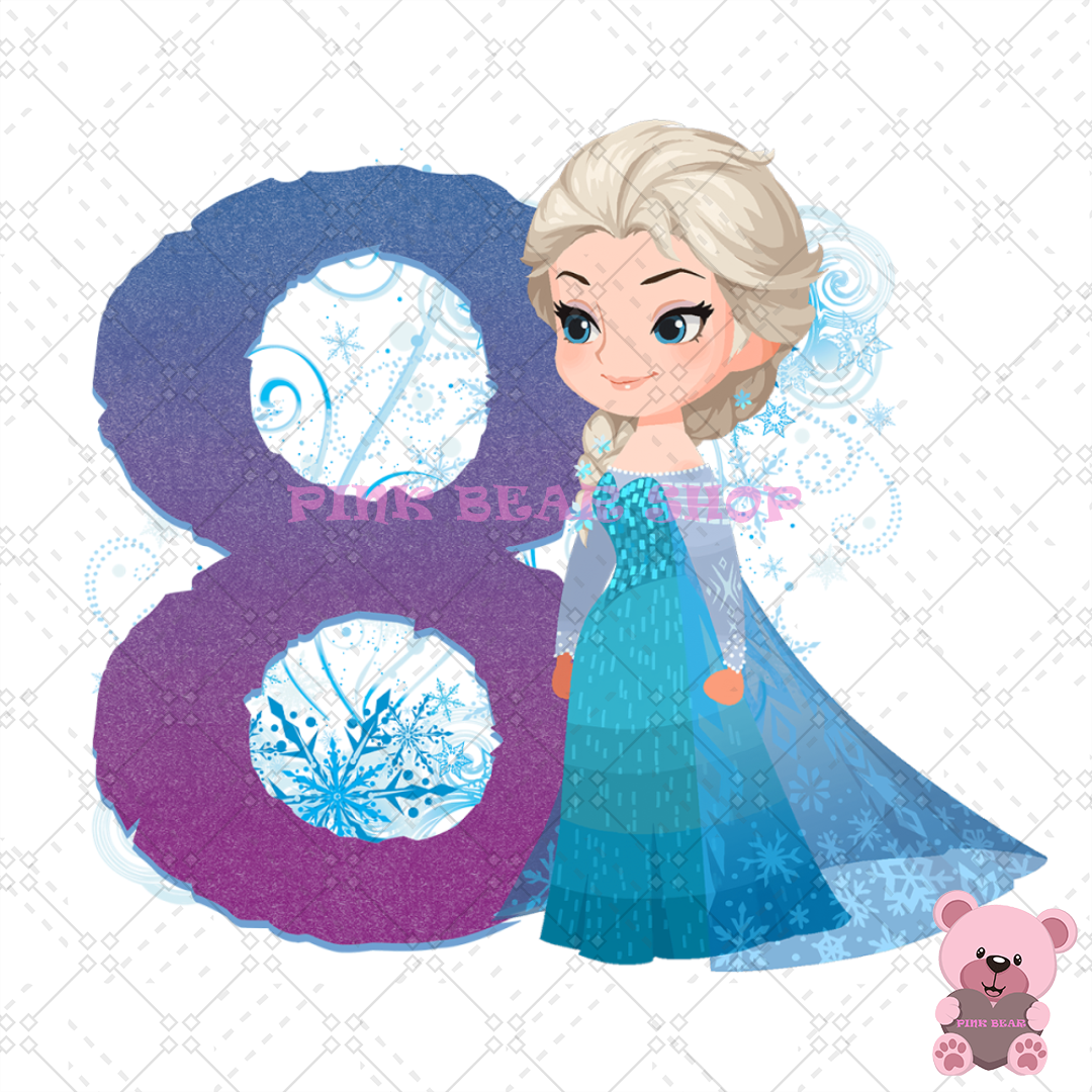 Princess Elsa Happy 8th Birthday PNG, Disney PNG, Disney Mic | Inspire ...