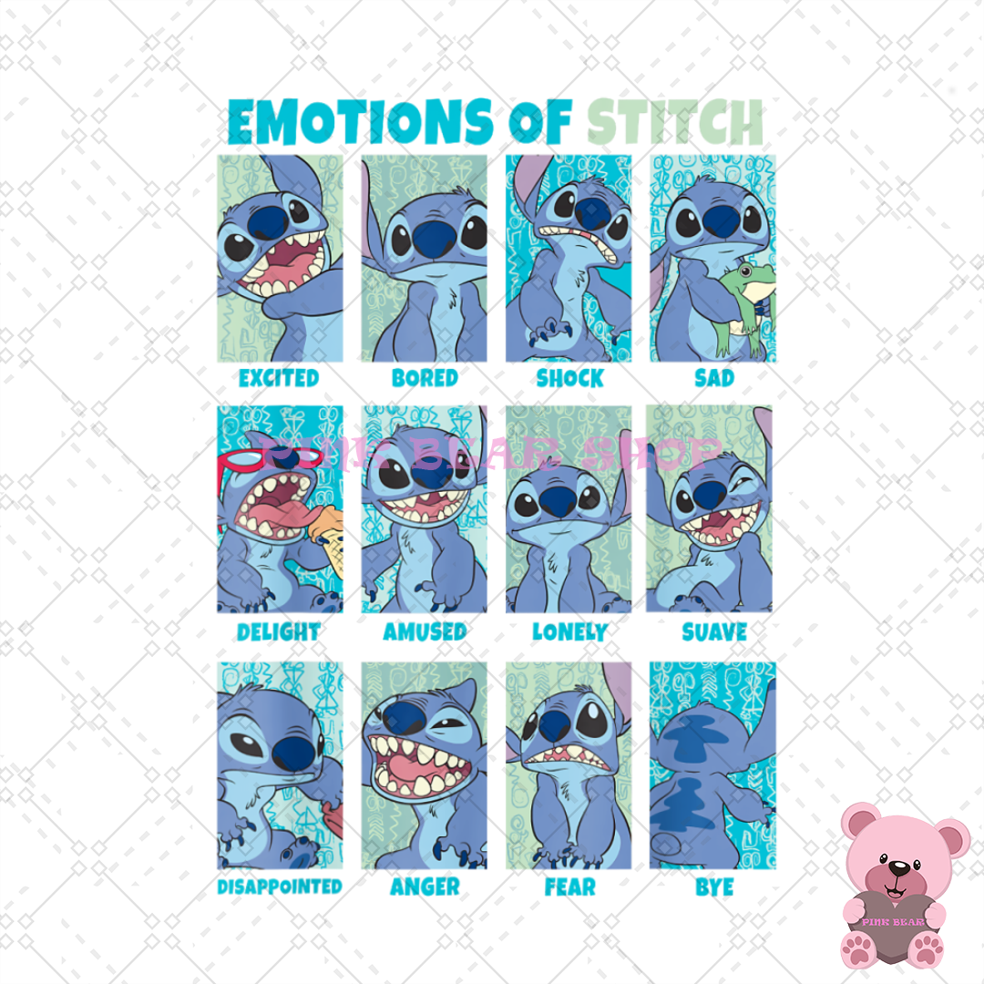 Disney 12 Emotions Of Stitch PNG, Disney PNG, Disney Mickey | Inspire ...