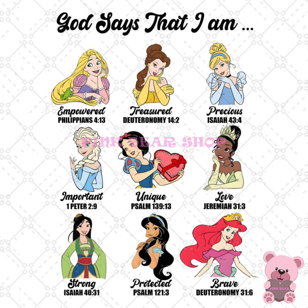 God Says That I Am Disney Princesses PNG, Disney PNG, Disney | Inspire ...
