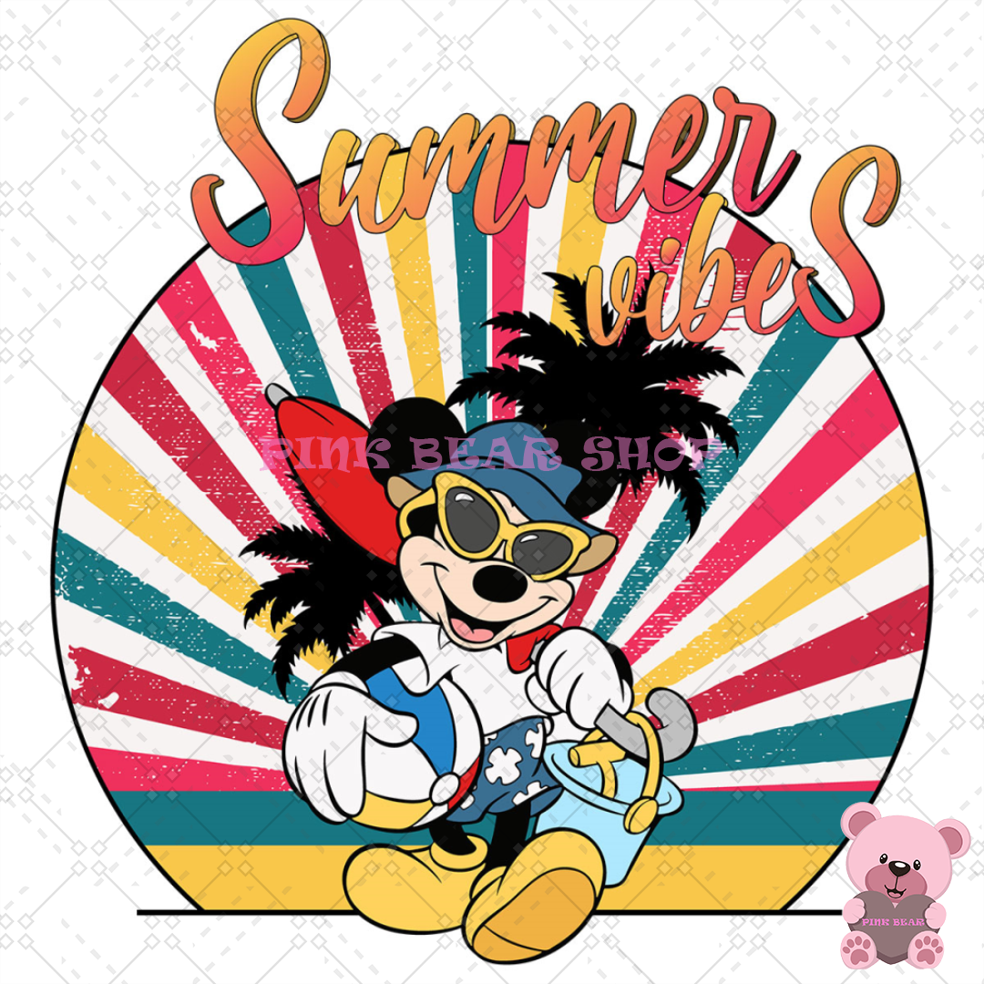 Mickey Mouse Summer Vibes Design SVG, Disney Svg, Disney Mic | Inspire ...
