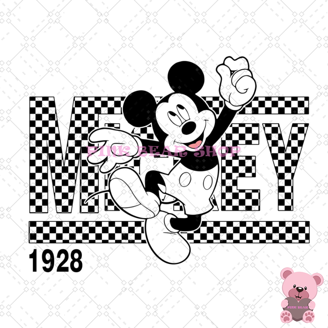 Checkered Mickey Mouse Est 1928 Silhouette SVG, Disney Svg, | Inspire ...