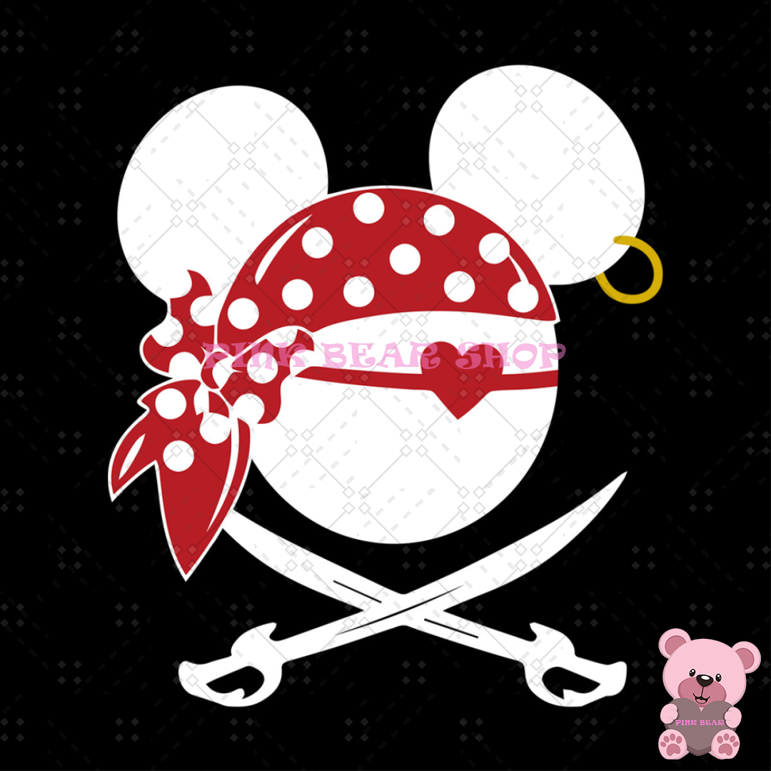 Disney Pirate Minnie Mouse Head SVG, Disney Svg, Disney Mick | Inspire ...
