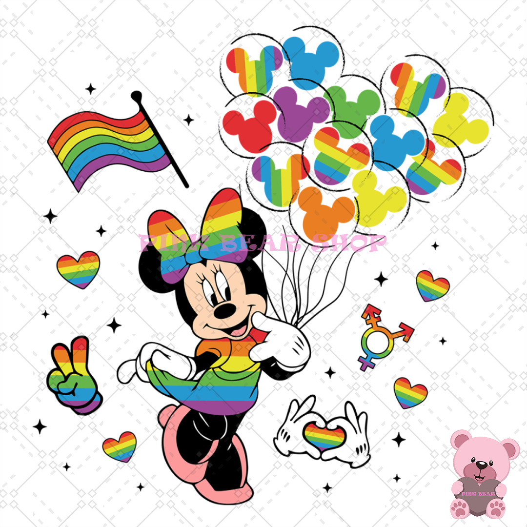 Disney Minnie Mouse LGBT Pride Balloon SVG, Disney Svg, Disn | Inspire ...