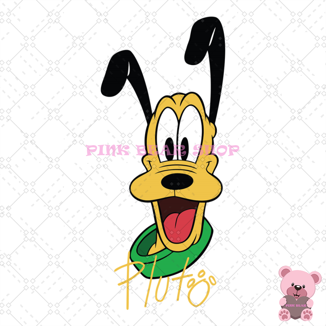 Smiling Face Disney Pluto Dog Signature SVG, Disney Svg, Dis | Inspire ...