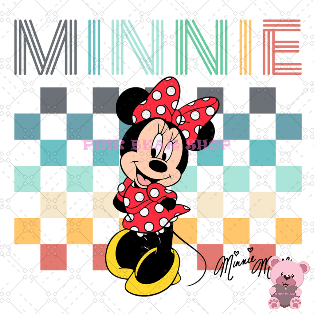 Checkered Minnie Mouse Disney Signature SVG, Disney Svg, Dis | Inspire ...