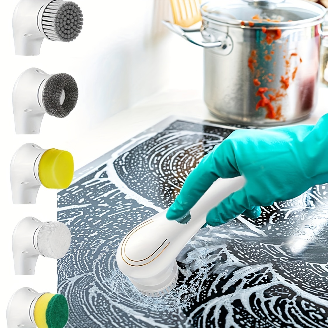 Electric Spin Scrubber: Effortless Cleaning With 5 Replaceab | Inspire ...