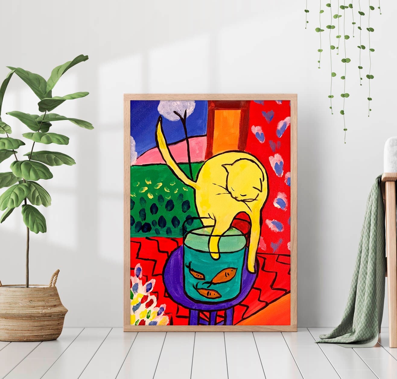 Henri Matisse The Yellow Cat With Red Fish Painting Colorful | Inspire ...