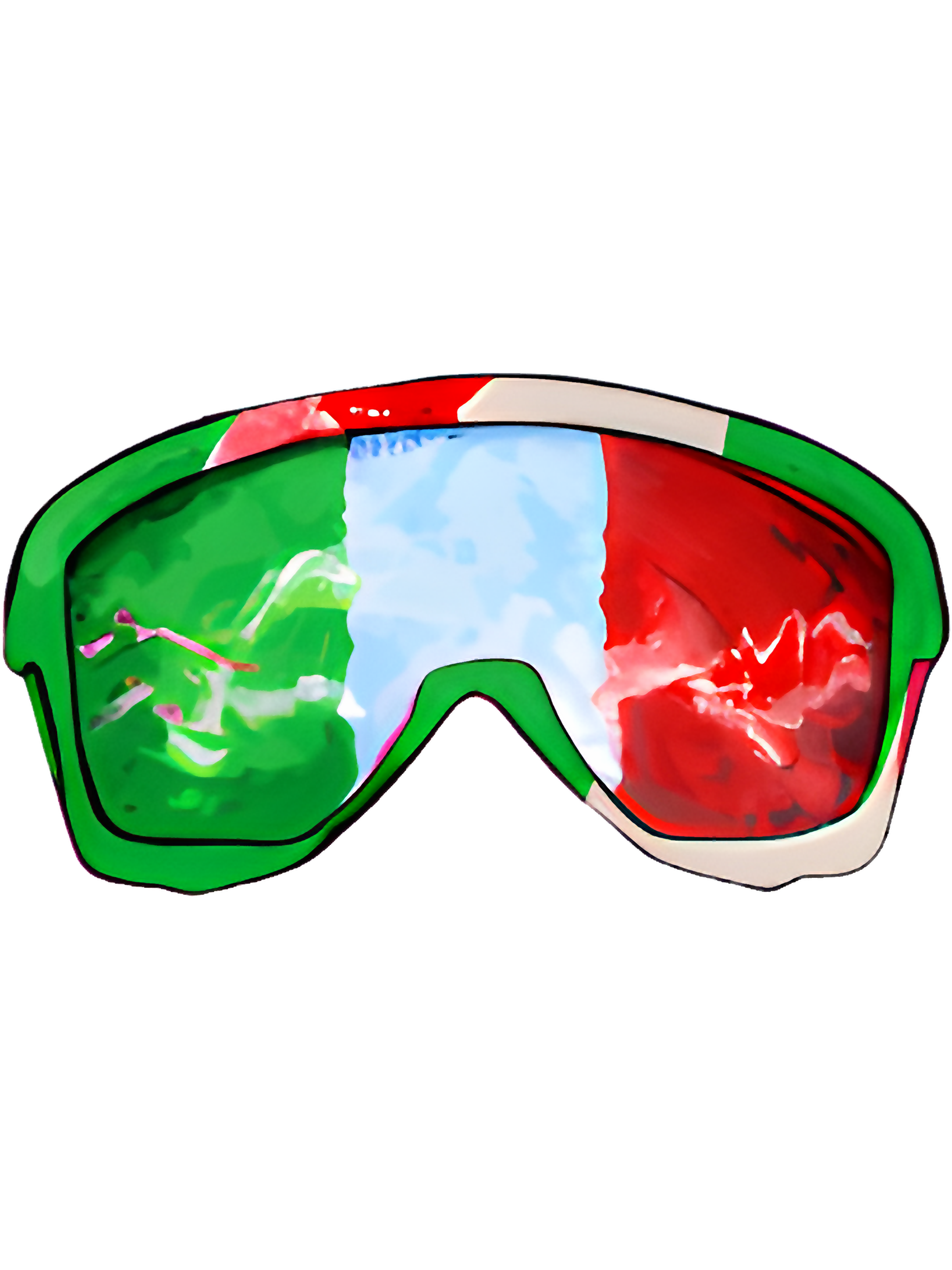 Watercolor ski Goggles Cool Italy Flag Hand Drawn Skiing Gog | Inspire ...