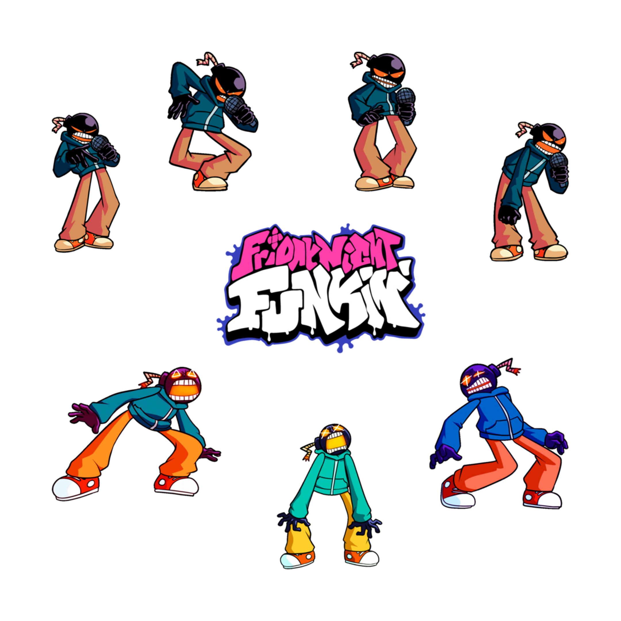 Friday Night Funkin Whitty All Pose Stickers Sticker | Inspire Uplift