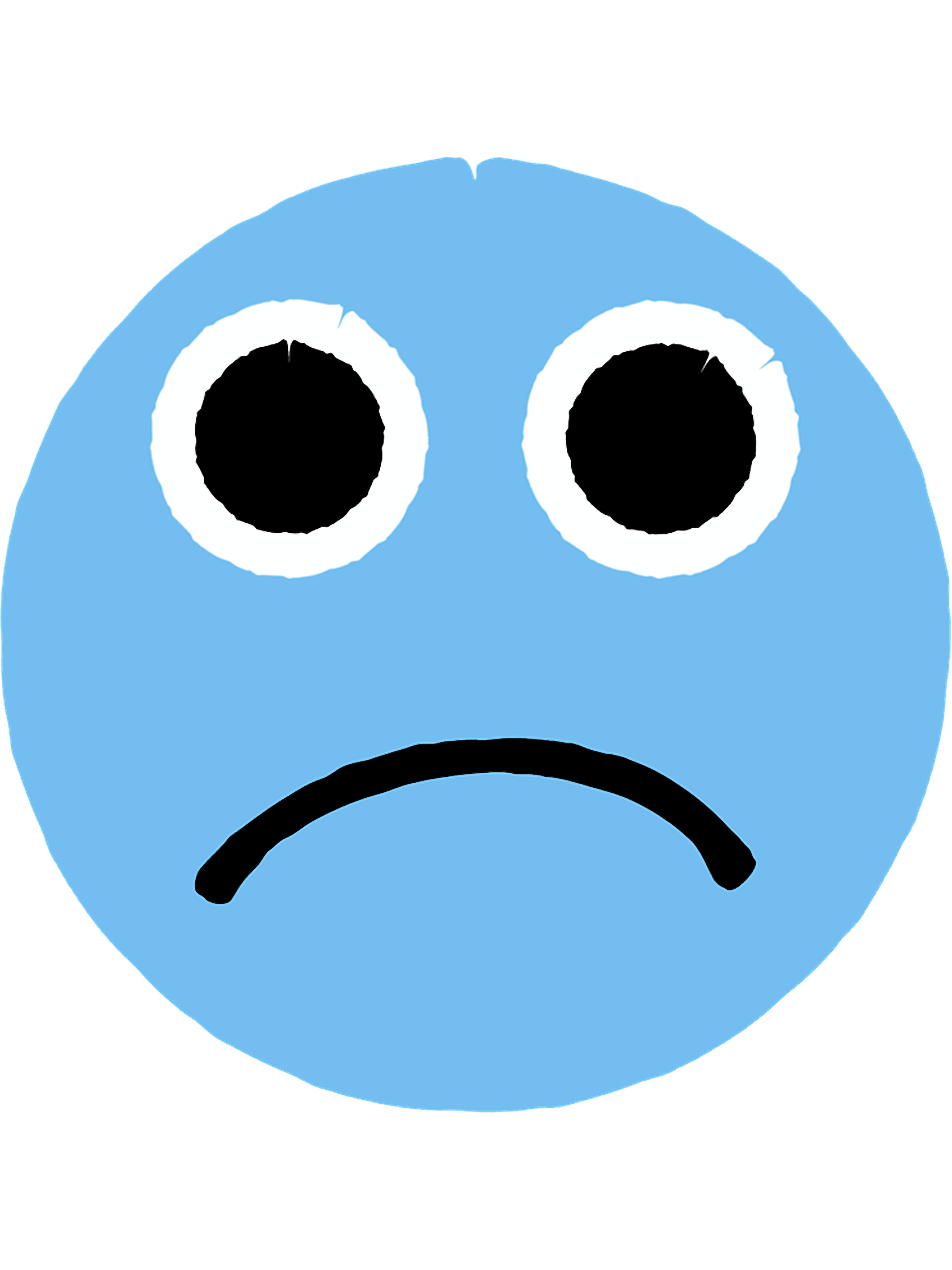 Blue Sad Face Emoticon - Inspire Uplift