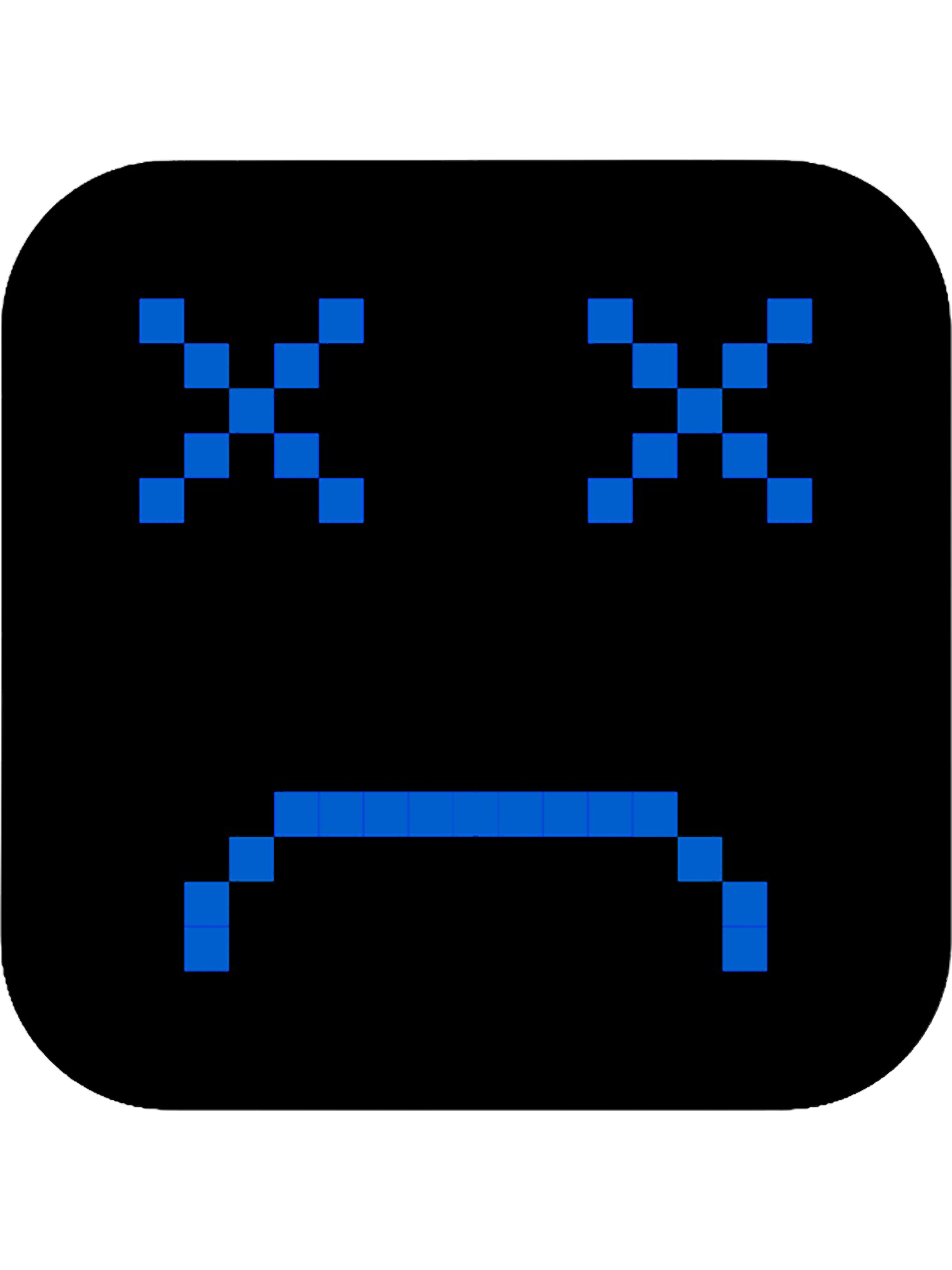 Blue Sad Square Pixel art Emoji | Inspire Uplift