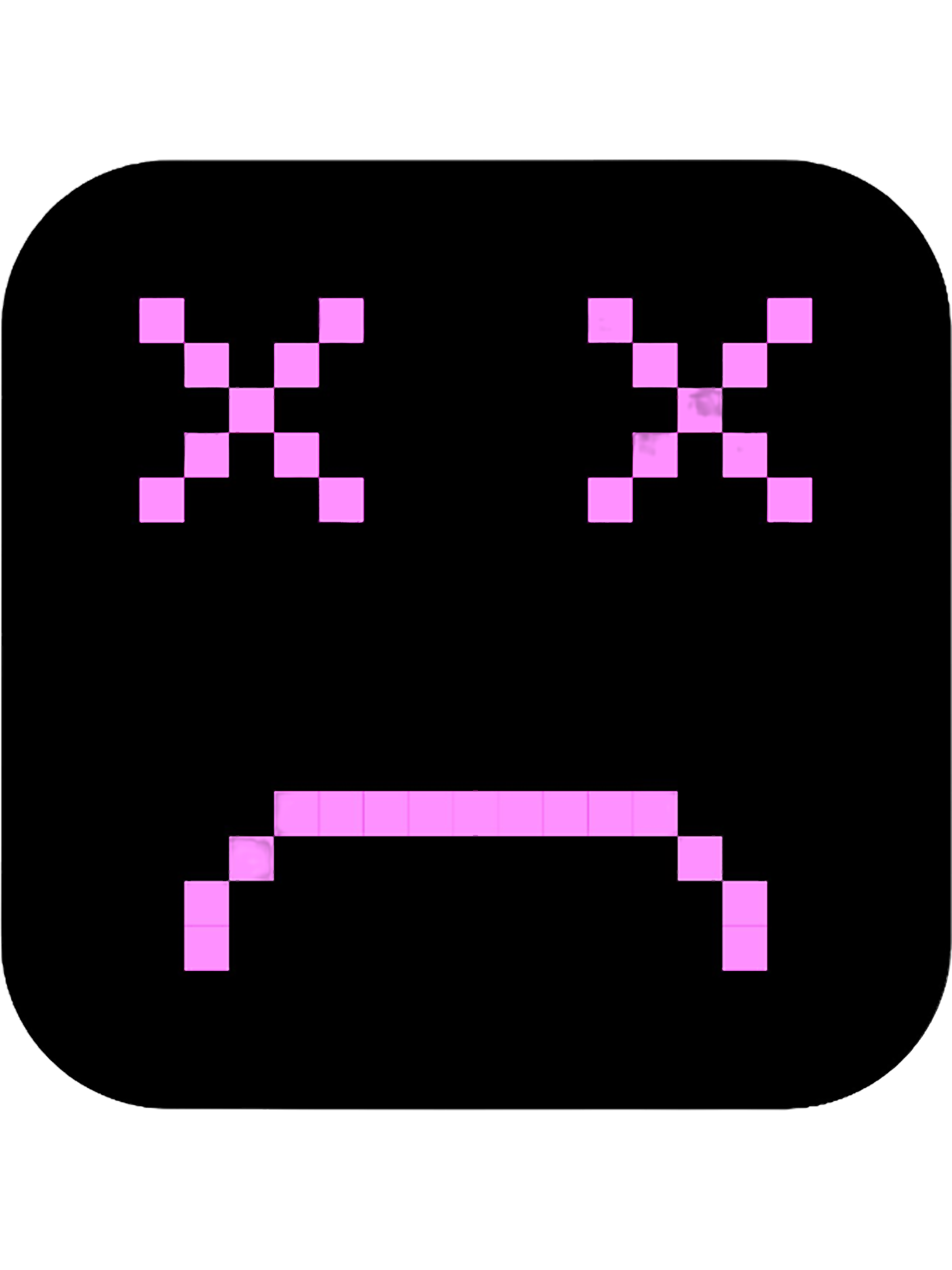 Pink Sad Square Pixel art Emoji | Inspire Uplift