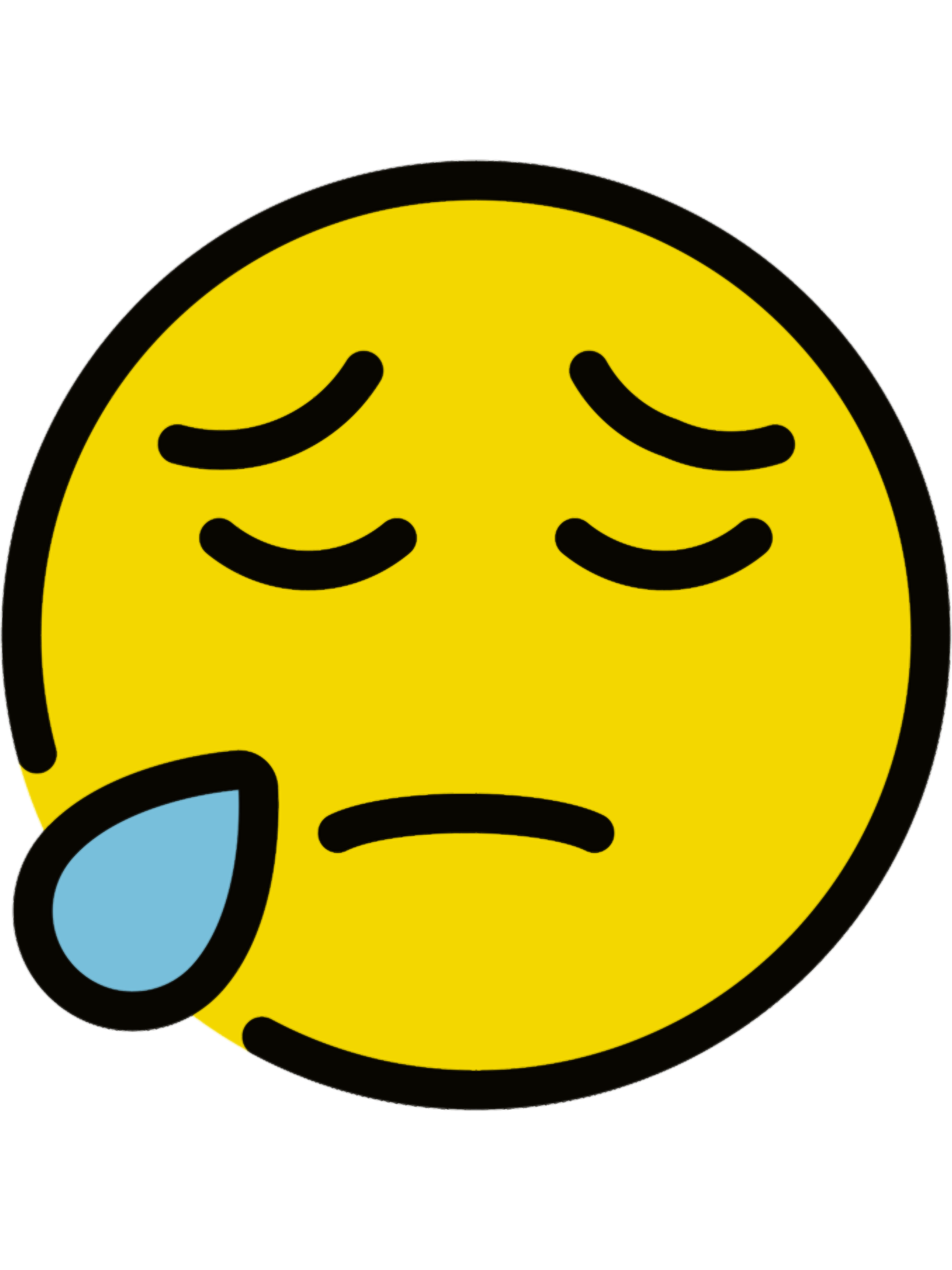 SAD BUT RELIEVED FACE emoji print | Inspire Uplift