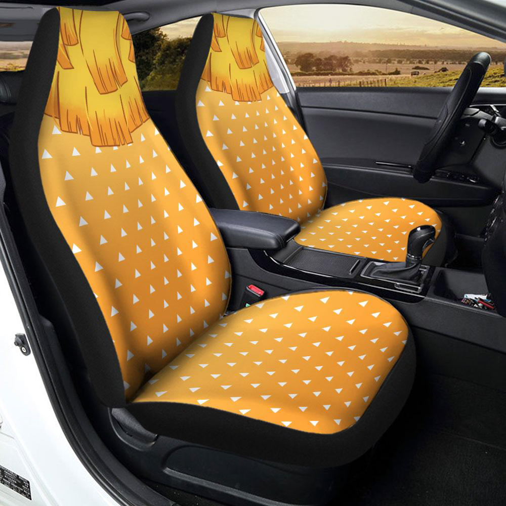Zenitsu Uniform Car Seat Covers Custom Hairstyle Demon Slaye - Inspire ...