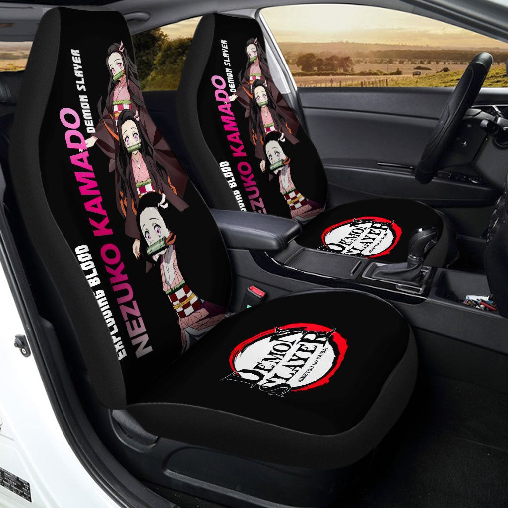 Nezuko Kamado Car Seat Covers Custom Demon Slayer Anime Gift - Inspire ...