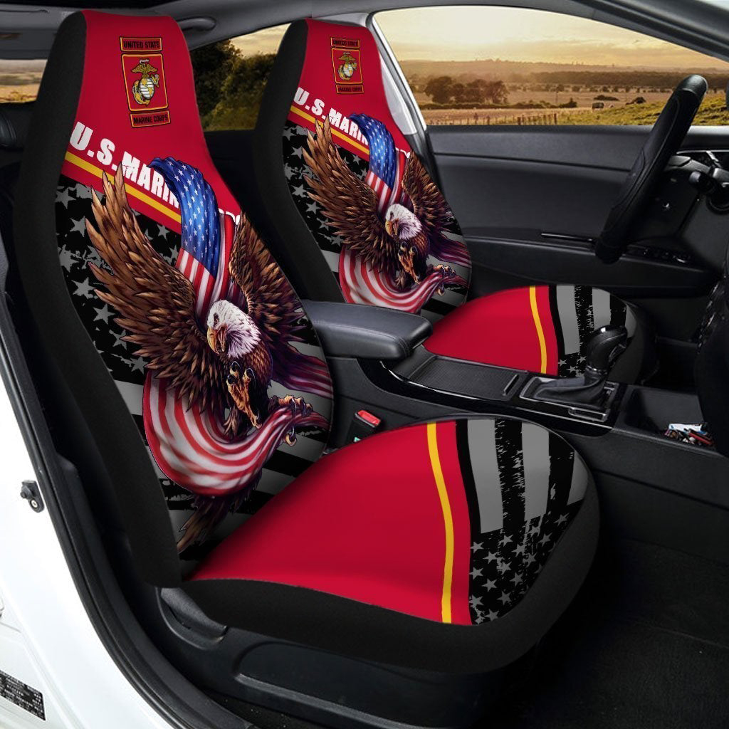 Us Marine Corps Car Seat Cover Custom Bald Eagle Us Flag Car - Inspire ...