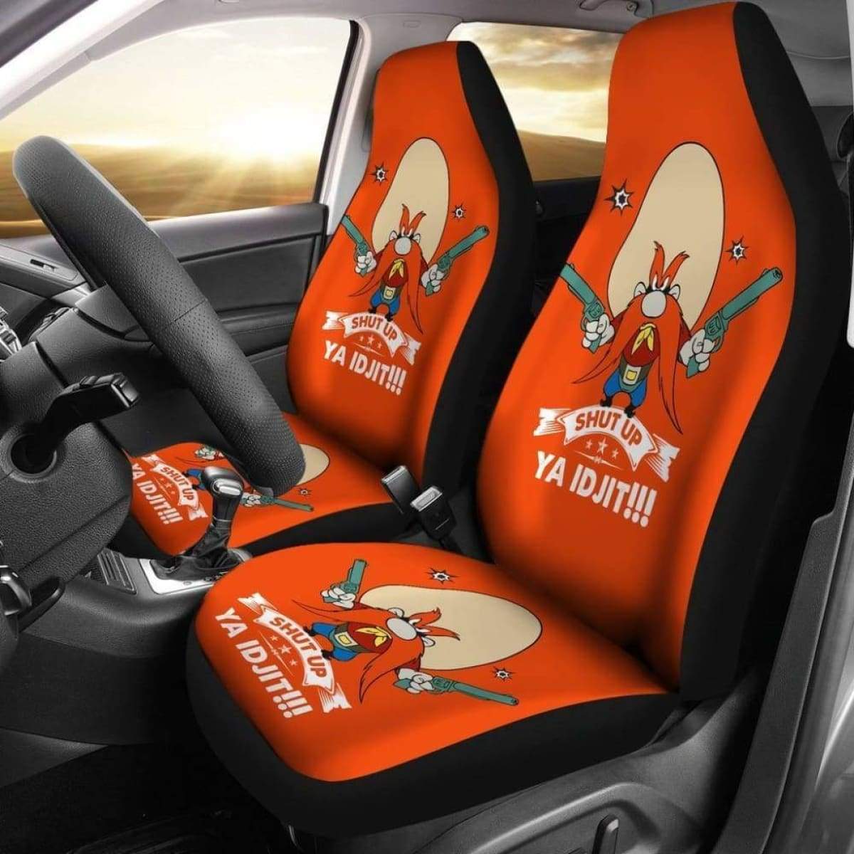Yosemite Sam Car Seat Cover Looney Shut Up Ya Idjit Fan Gift | Inspire ...