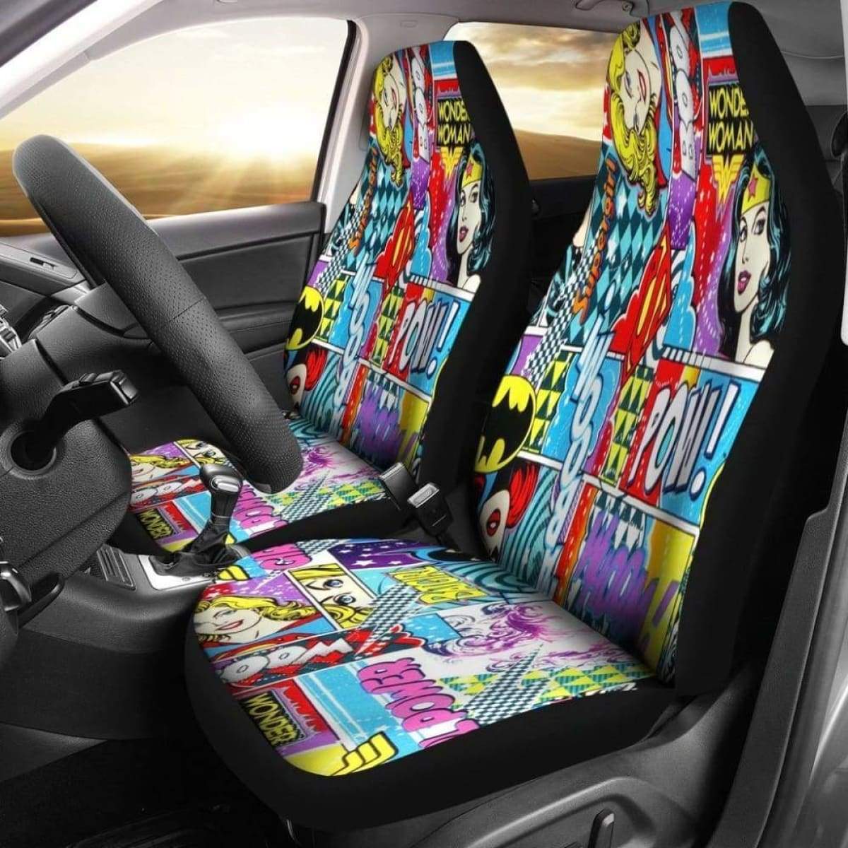 Wonder Woman Cartoon Art Cut Sences Car Seat Covers - Inspire Uplift