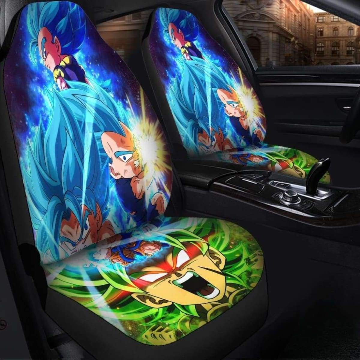 Goku Vs Vegeta Gogeta Vs Broly Chibi Car Seat Covers - Inspire Uplift