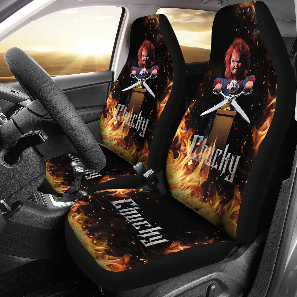 Chucky Fire Horror Halloween Car Seat Covers Chucky Horror F | Inspire ...