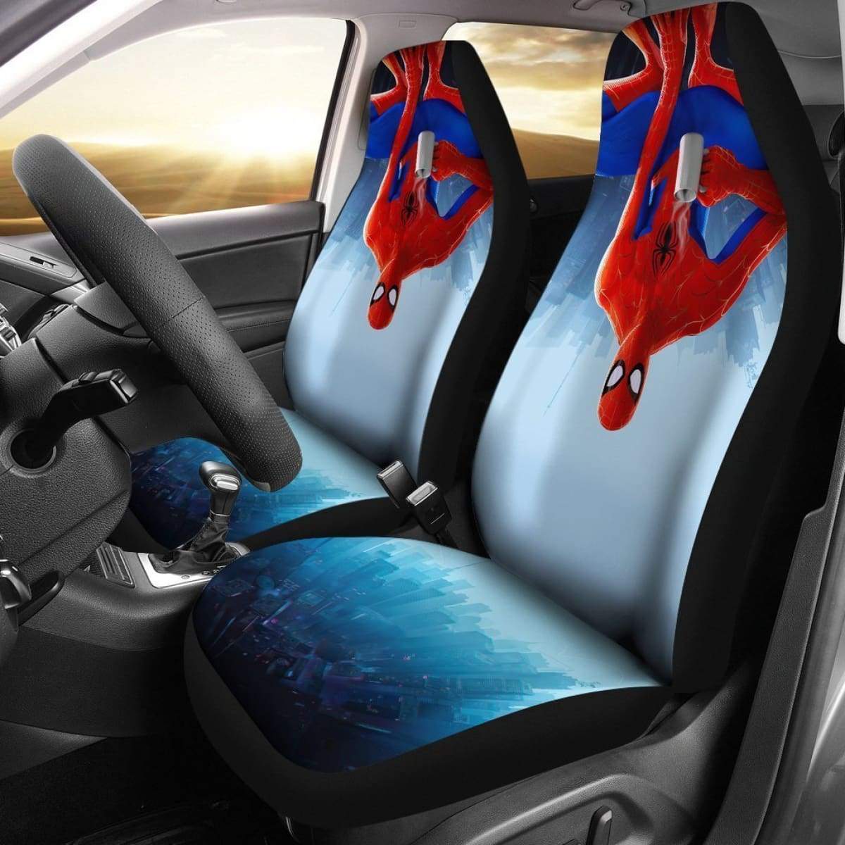Funny Spider Man Into The Spider Verse Car Seat Covers | Inspire Uplift