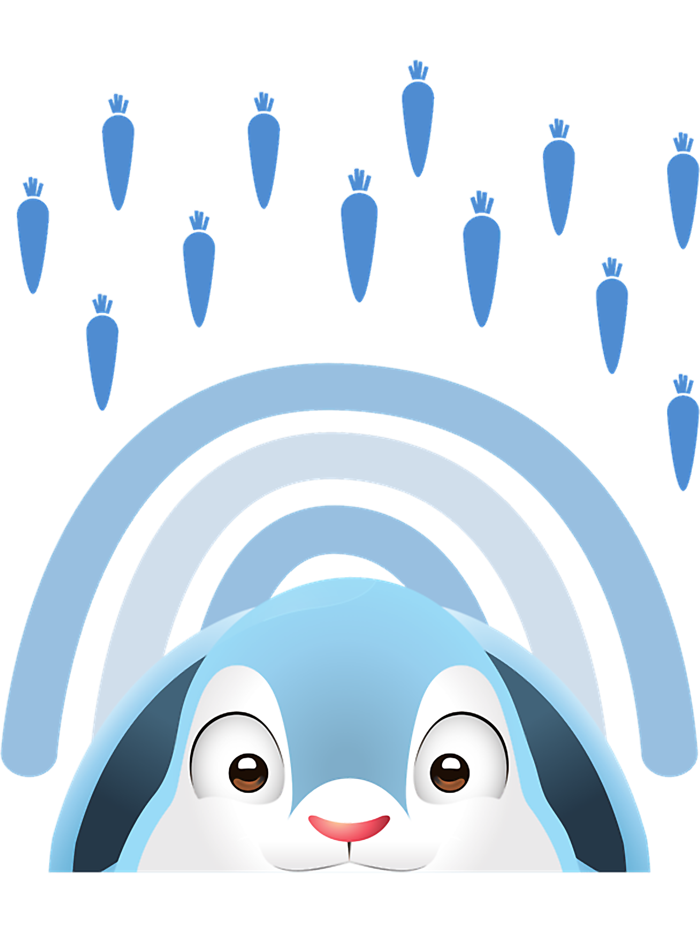 National Bunny Day cute fun blue bunny with blue carrots bac | Inspire ...