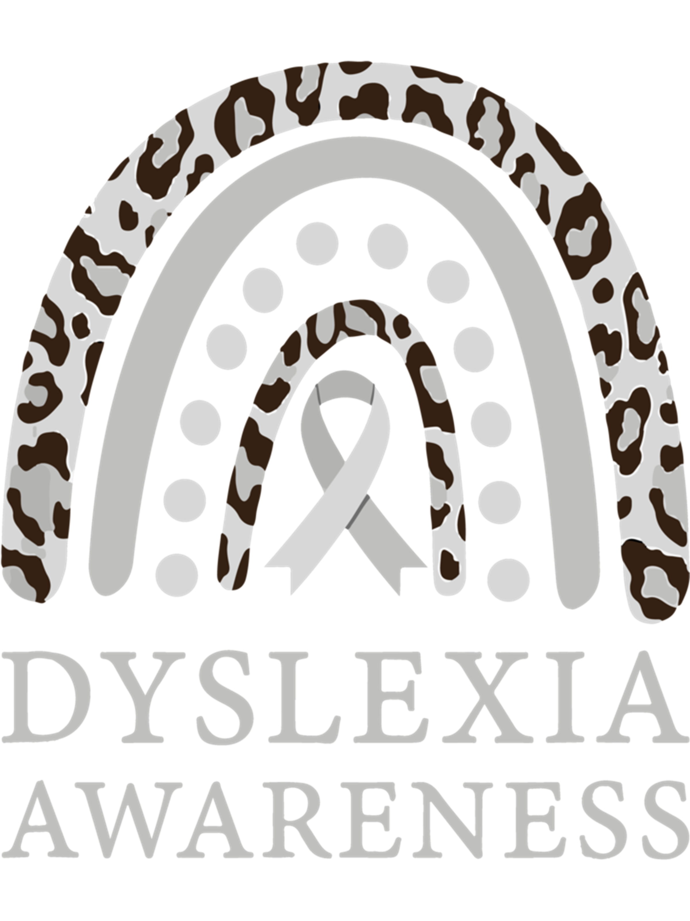 Rainbow Silver Ribbon Dyslexia Awareness | Inspire Uplift