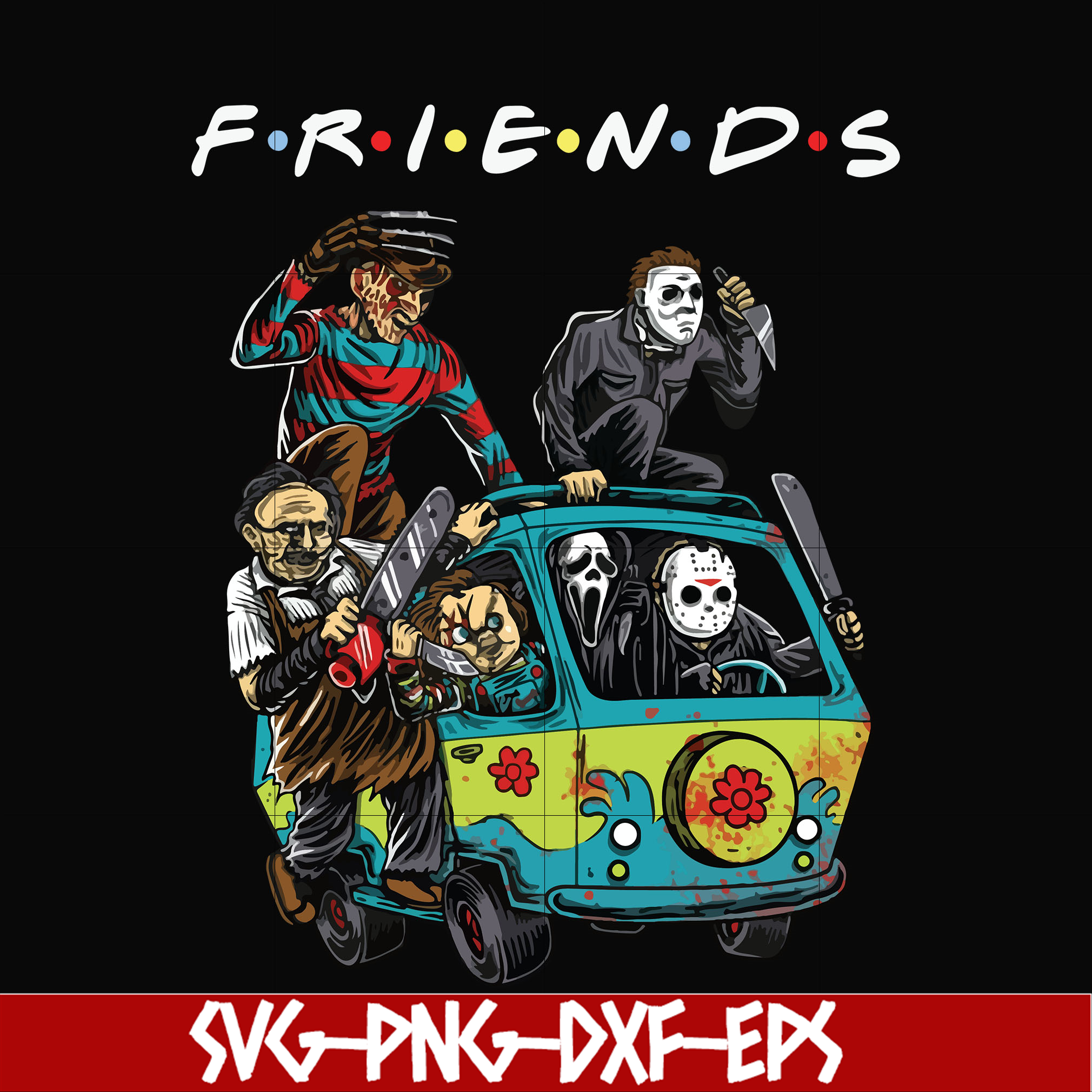 Scary Friends Horror svg, Halloween svg, png, dxf, eps digit | Inspire ...