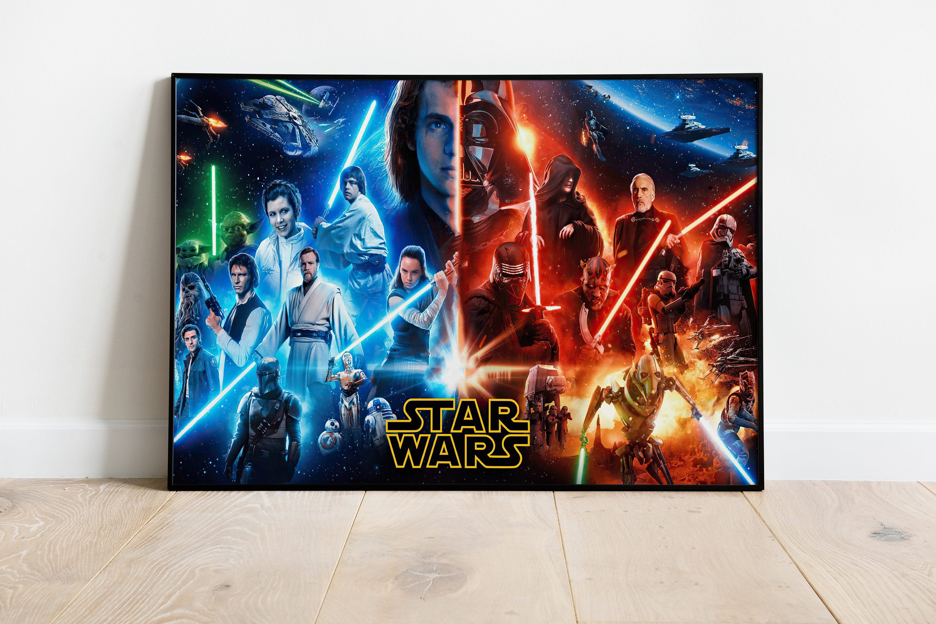 Star Wars Characters Poster, Canvas Wall Art, Rolled Canvas | Inspire ...