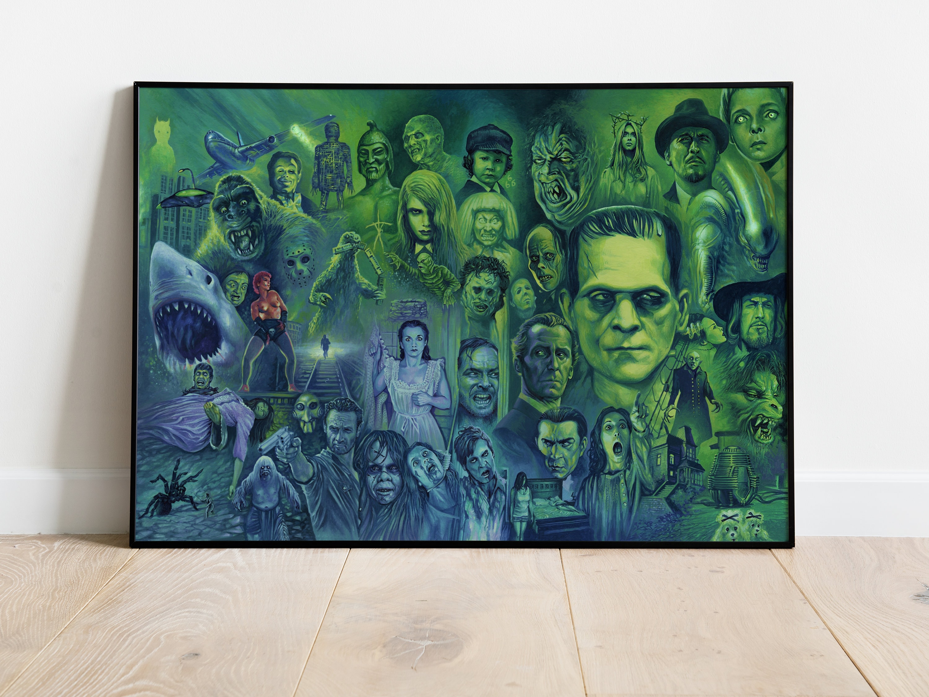 Horror Movie Characters Poster, Canvas Wall Art, Rolled Canv | Inspire ...
