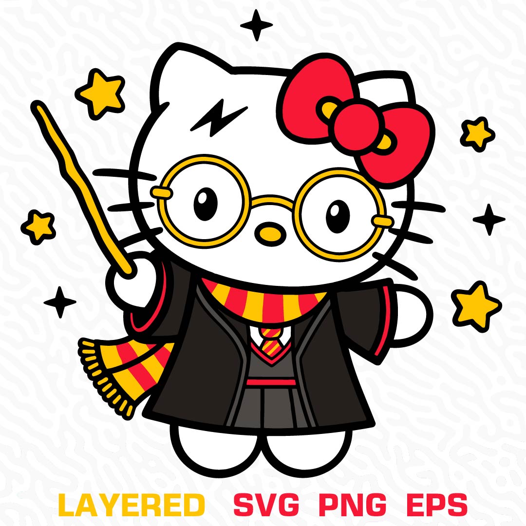 Hello Kitty Harry Potter Svg, Hello Kitty Svg - Inspire Uplift