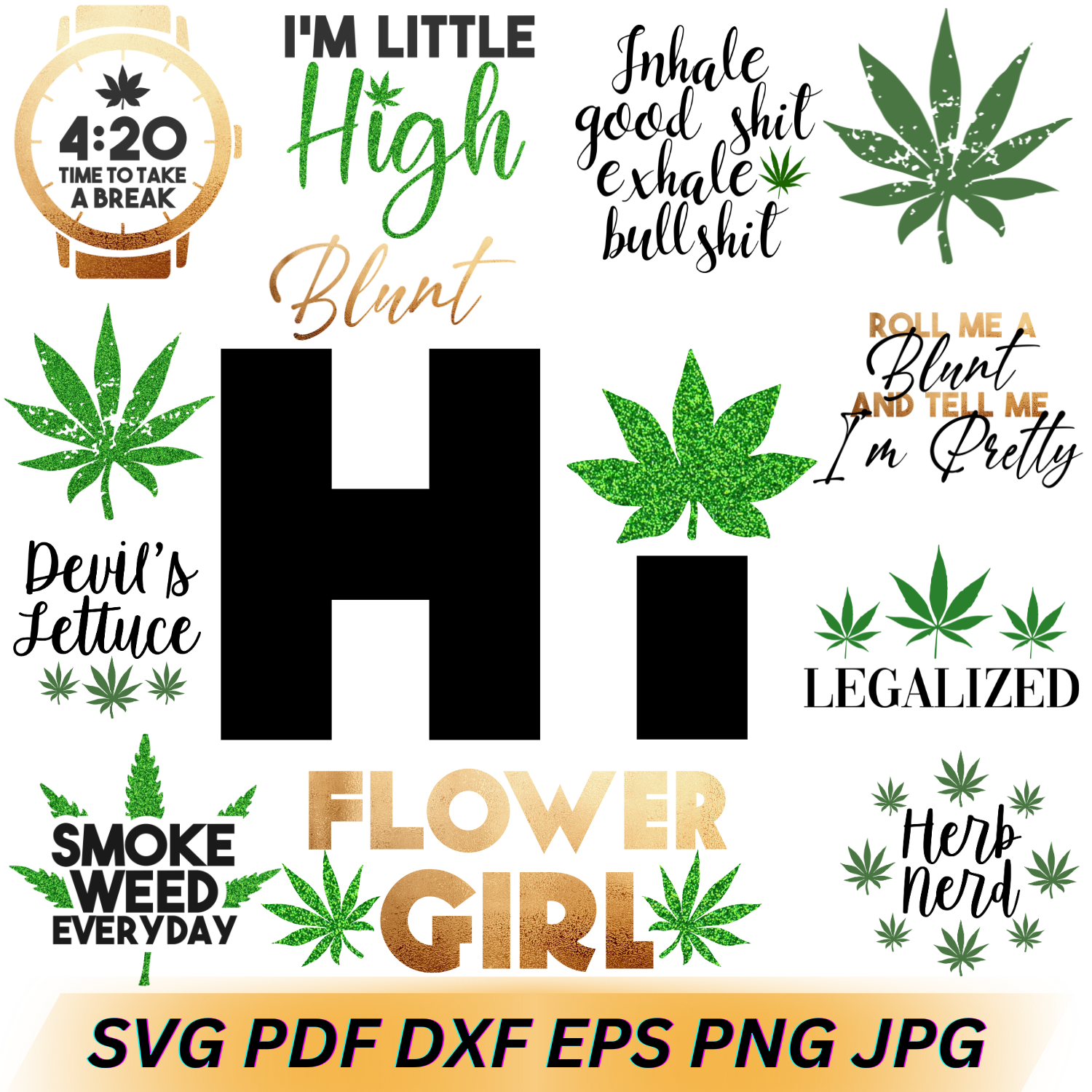 Weed SVG Bundle, Marijuana SVG Bundle, Cannabis Svg, 420, Sm - Inspire ...