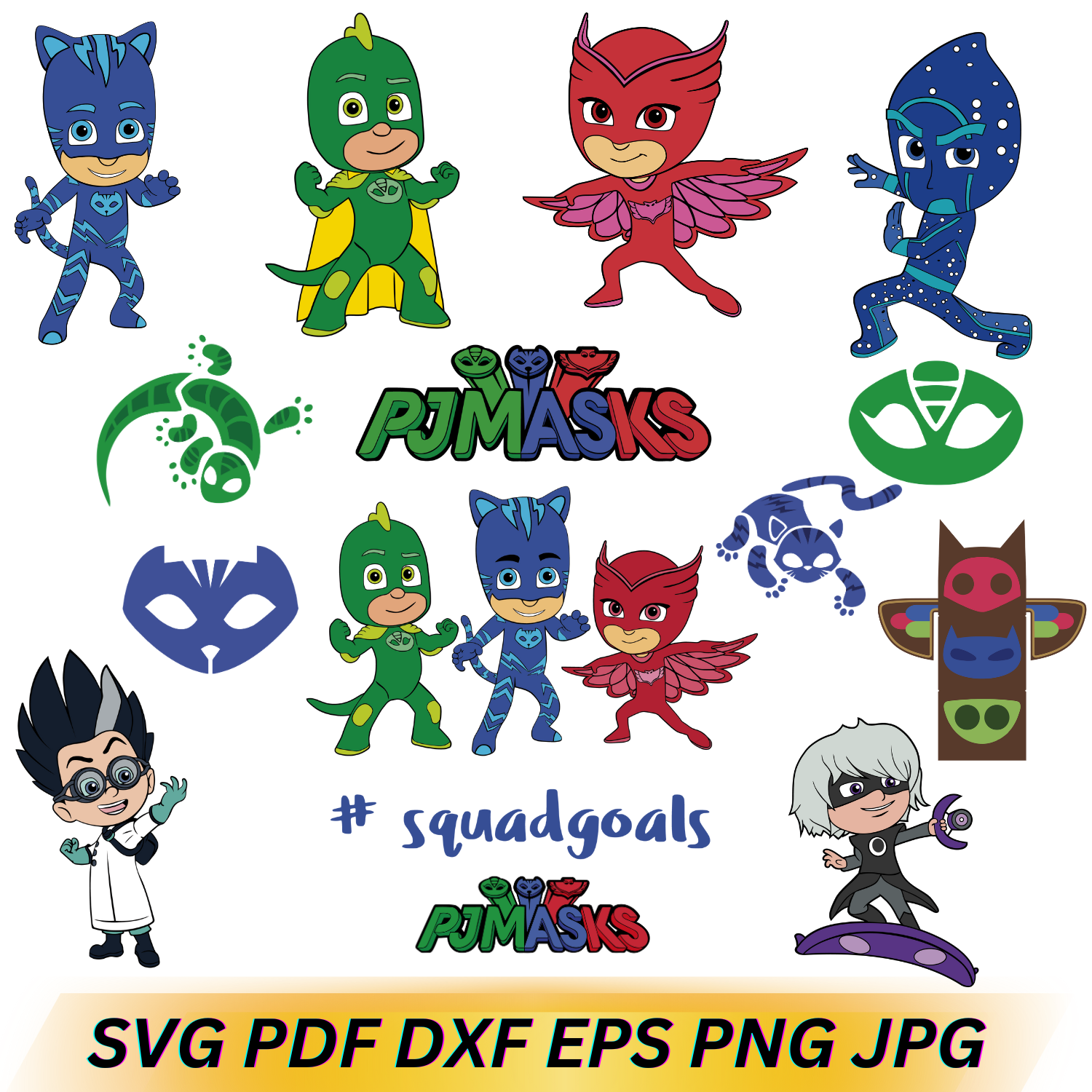 150 PJ Masks Svg Bundle, Pj Masks Svg Cricut, Pj Masks Svg, | Inspire ...