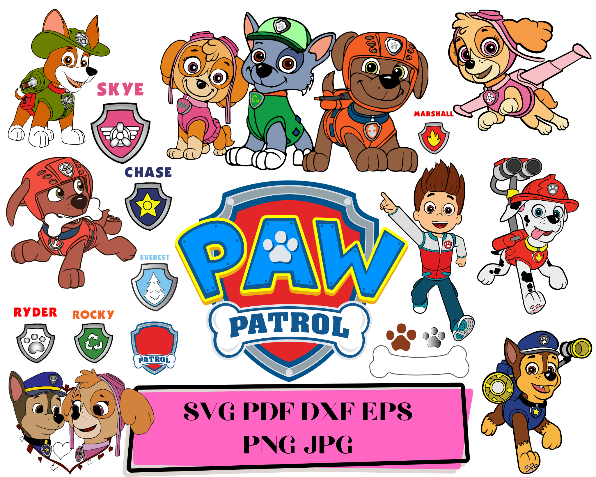 Paw Patrol Bundle Svg, Paw Patrol Cut File, Paw Patrol Vecto | Inspire ...