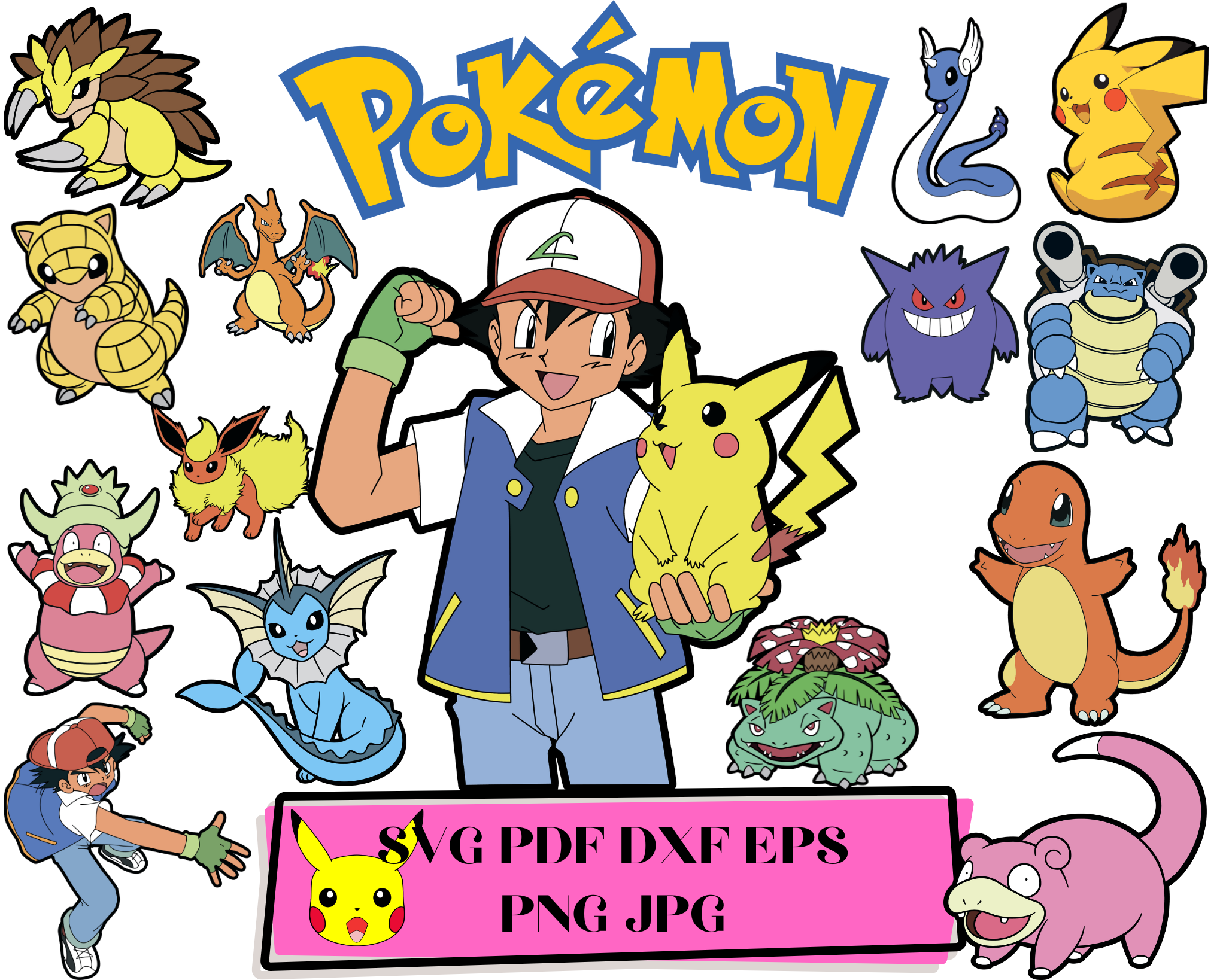 Pokemon 150 cliparts bundle, SVG cut files for Cricut Silhou | Inspire ...