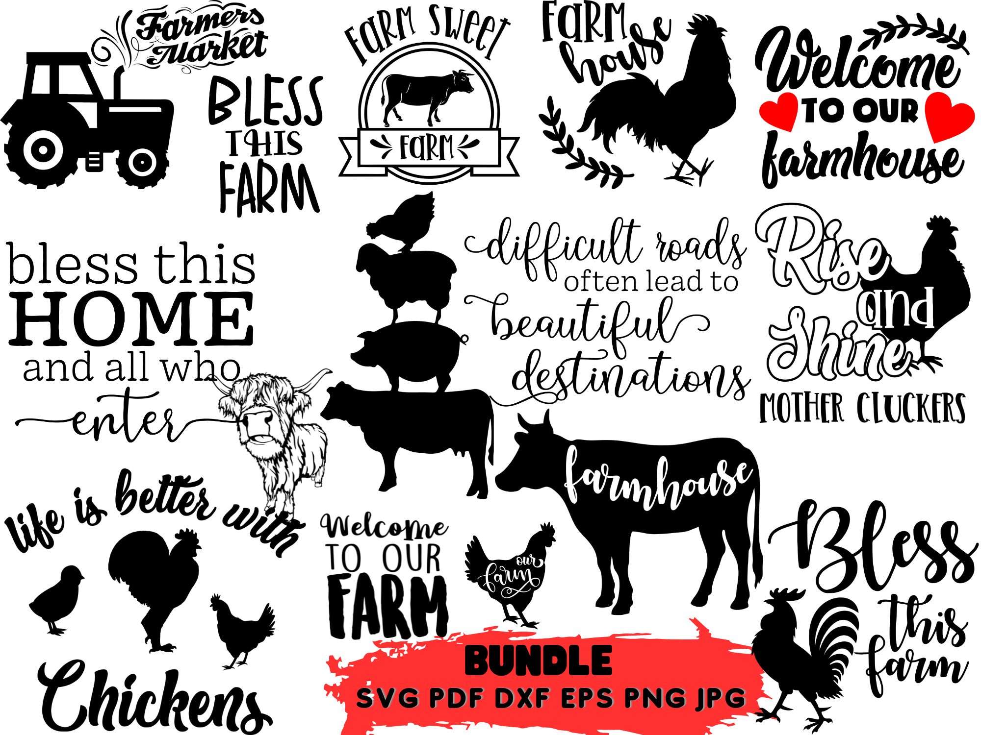 Farm SVG Bundle Farme SVG Bundle, Farme Animals SVG, Farme H | Inspire ...