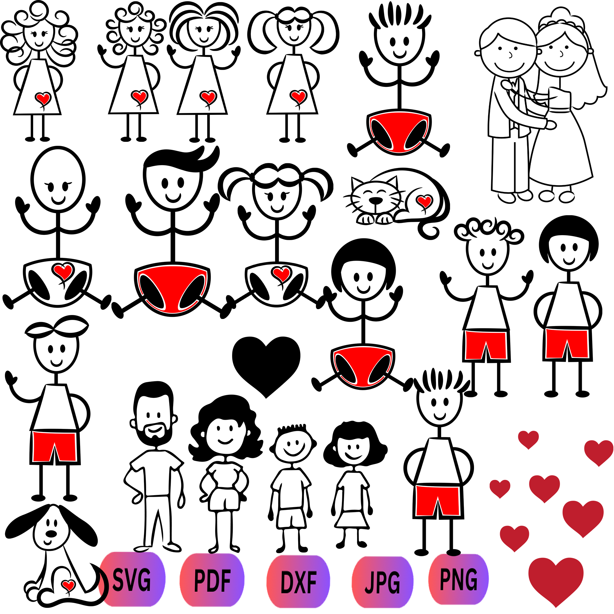 Stick family svg bundle, stick family cut files, stick famil - Inspire ...