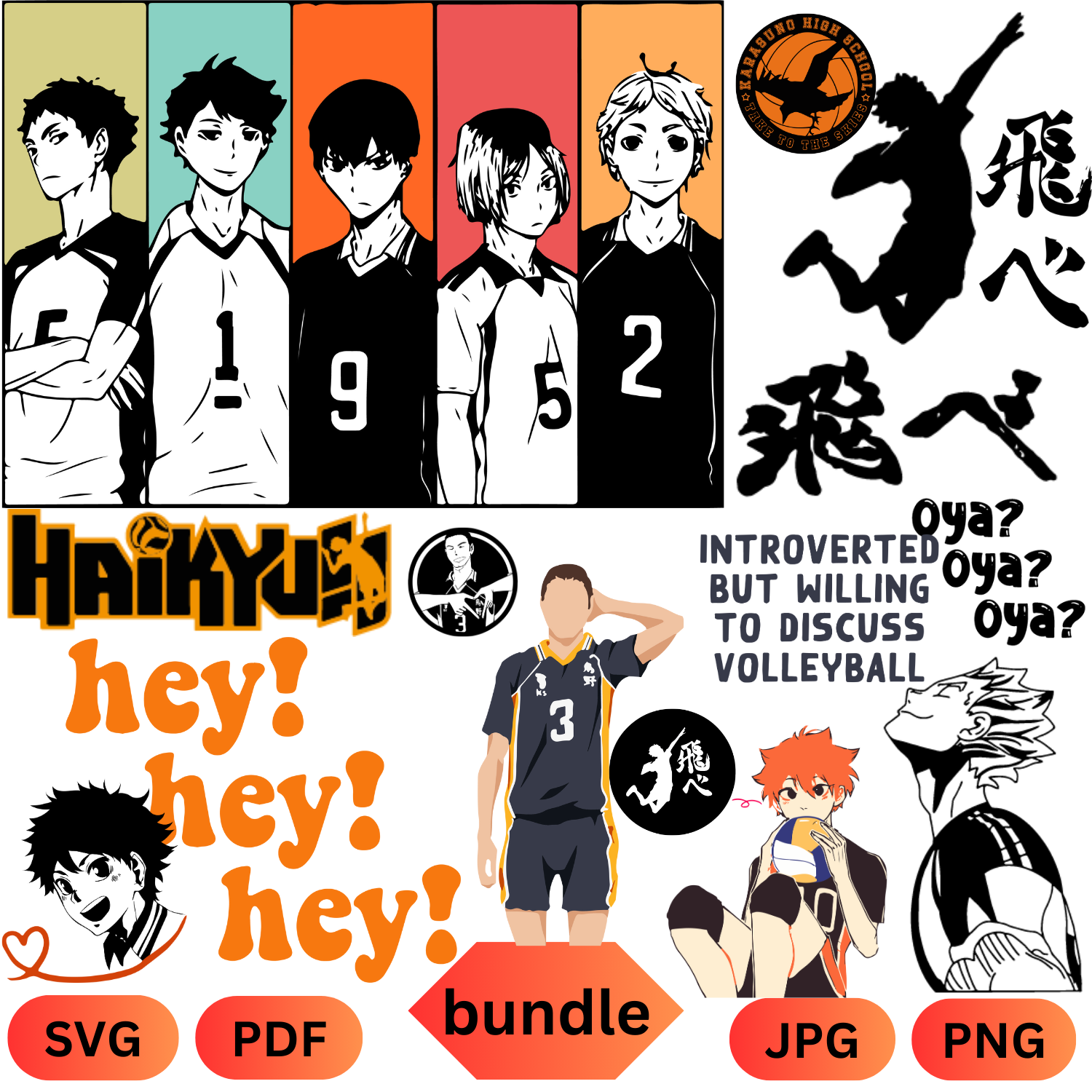 Anime Bundle SVG Haikyuu Japanese SVG Anime Silhouette SV | Inspire Uplift