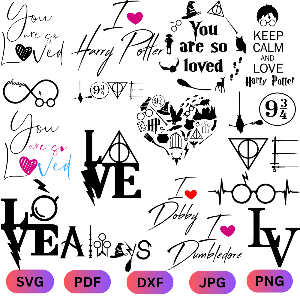 Harry Potter Svg Bundle Vector Images Harry Potter Dxf Bundl | Inspire ...